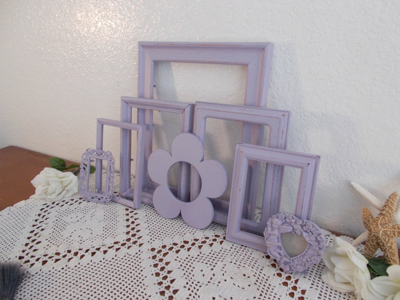Lavender Purple Picture Frame Set Photo Gallery Collection up Cycled ...