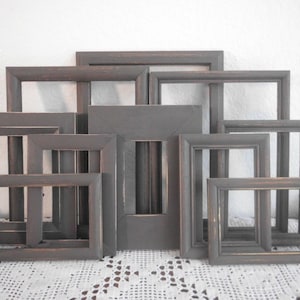 Rustic Brown Picture Frame Set Shabby Chic Distressed Photo Gallery ...