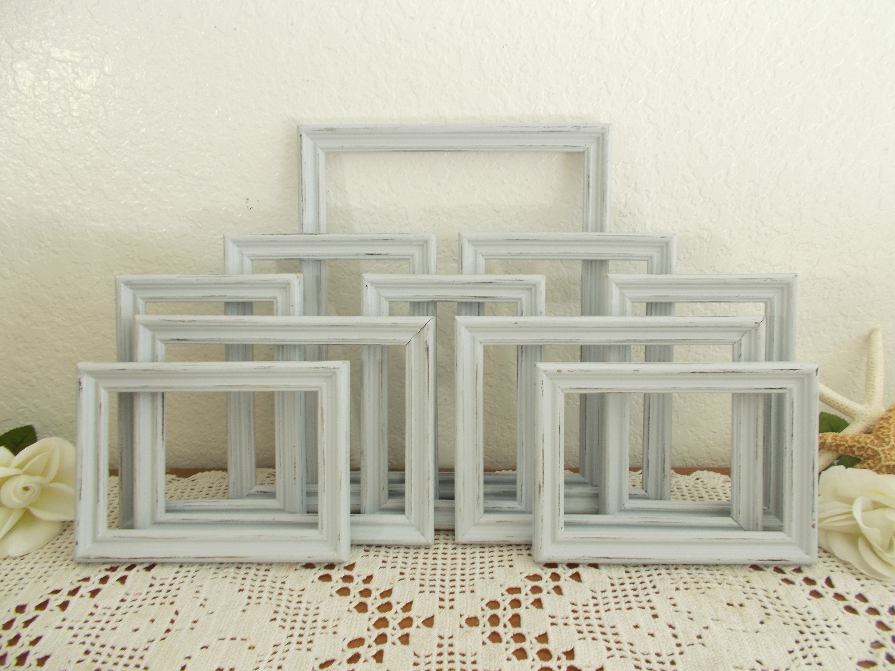 Gray Picture Frame Set Rustic Shabby Chic Distressed Photo | Etsy