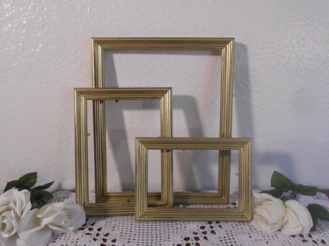 Gold Frame Set Rustic Shabby Chic Distressed Picture Photo Hollywood ...