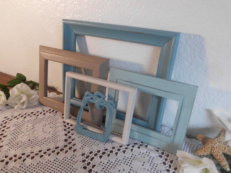 Beach Cottage Frames Shabby Chic Rustic Distressed Picture | Etsy