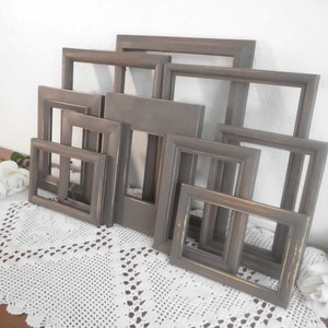 Rustic Brown Picture Frame Set Shabby Chic Distressed Photo Gallery ...