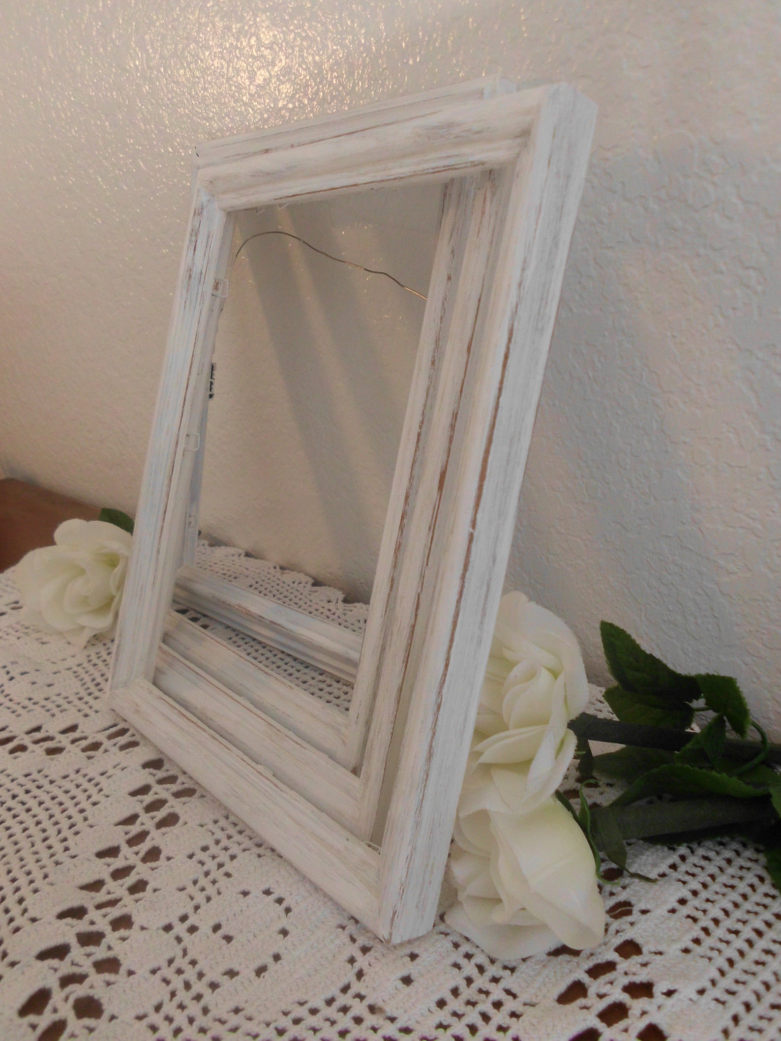 Distressed White Frame Rustic 8 X 10 Shabby Chic Wedding Decor Upcycled ...