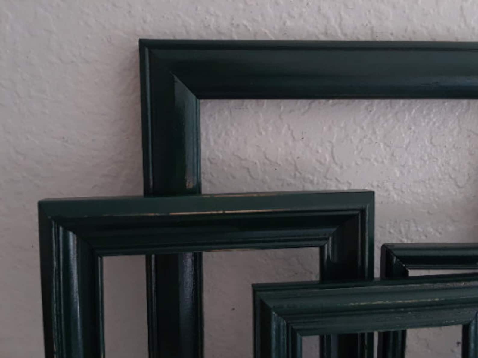 Dark Green Picture Frame Set up Cycled Vintage Rustic Shabby - Etsy