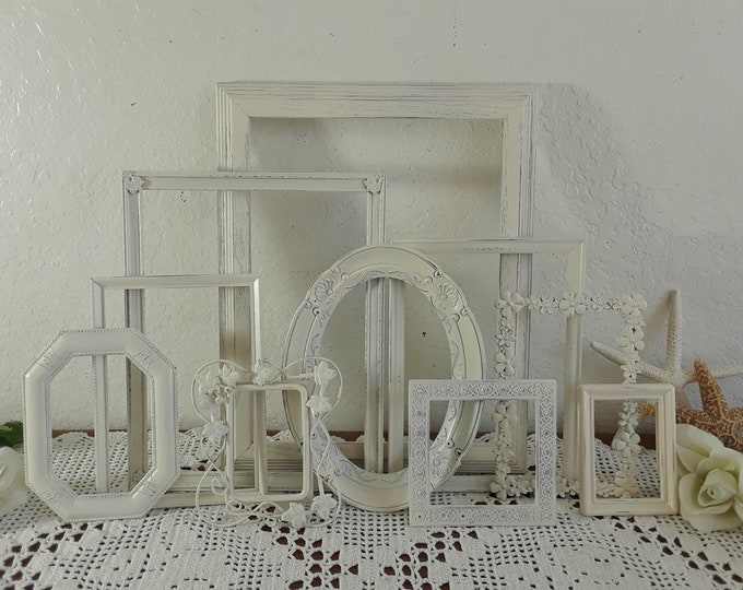 Antique off White Picture Frame Set up Cycled Vintage Photo | Etsy