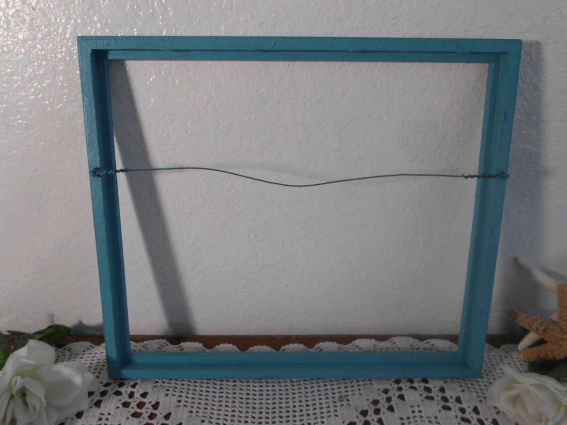 Aqua Turquoise Blue Frame 12 X 14 Shabby Chic Picture Photo Beach ...