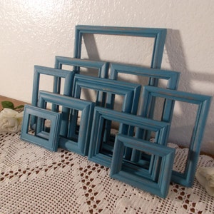 Aqua Turquoise Blue Picture Frame Set Beach Cottage Coastal Seaside ...