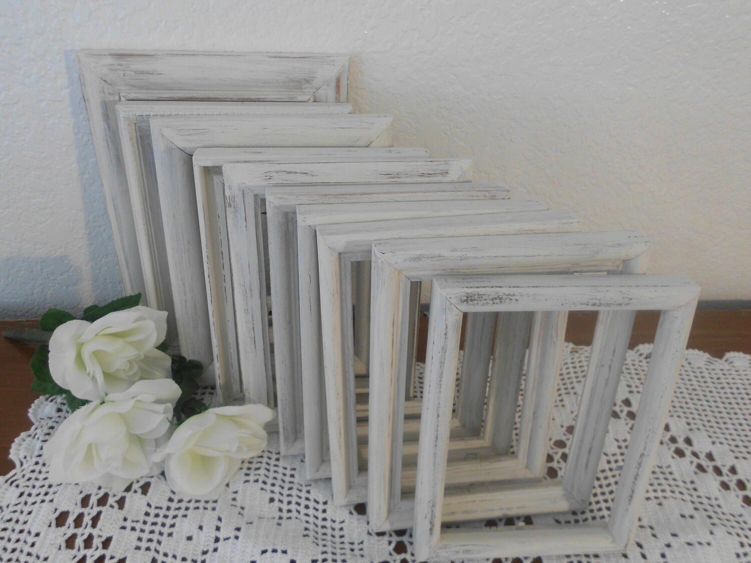 White Wedding Frame Set Shabby Chic 5 X 7 Picture Photo Table | Etsy