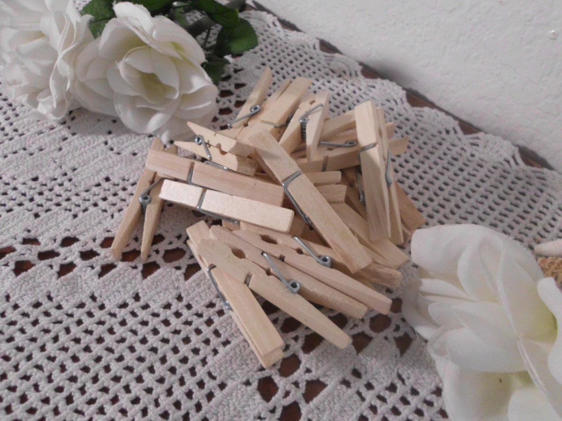 DIY Wood Clothespin 100% Natural Solid Brown Wooden Clothes Pin Craft ...