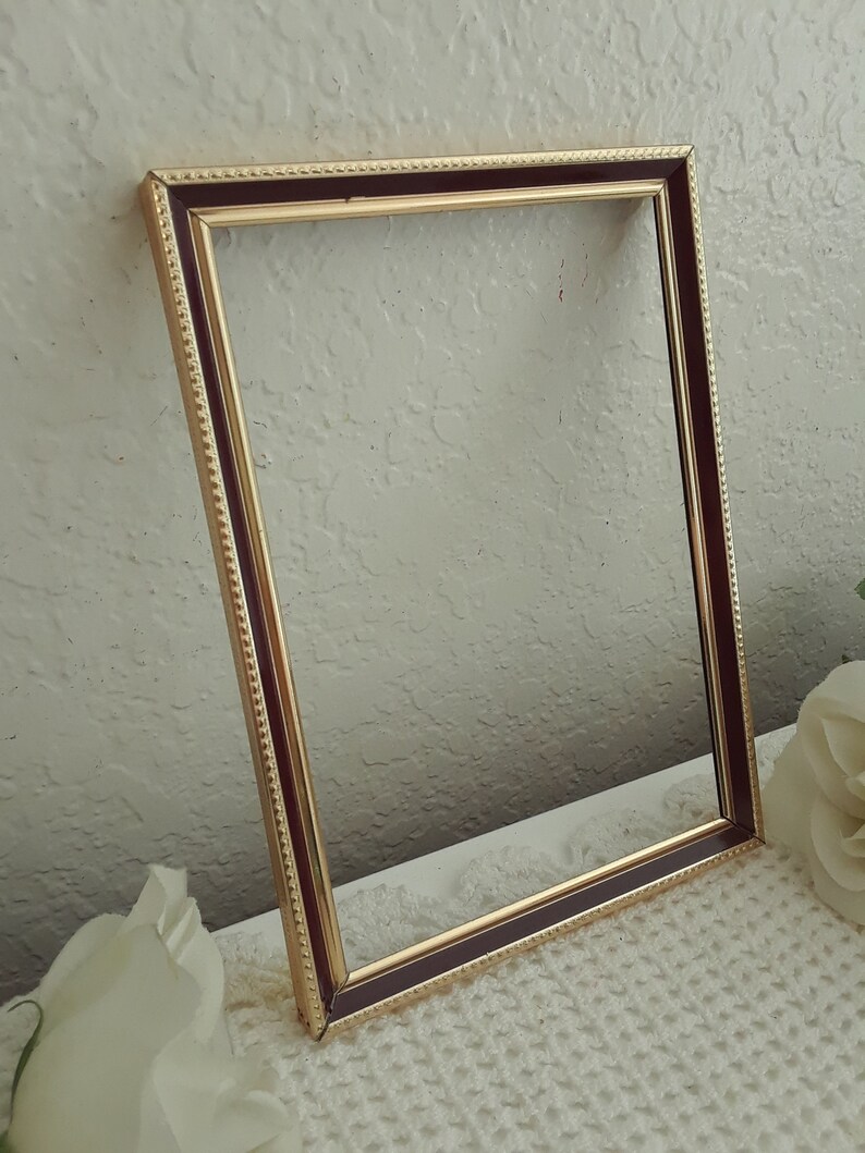 Vintage Gold & Dark Red Metal Picture Frame 5 X 7 Photo - Etsy
