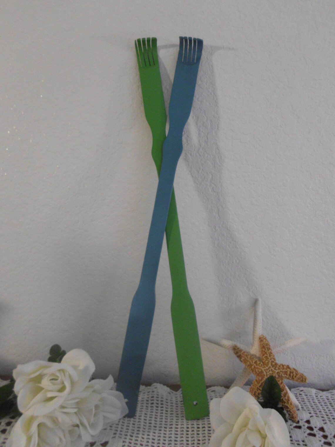 Bamboo Back Scratcher Lime Green Turquoise Blue Father's Day Birthday ...