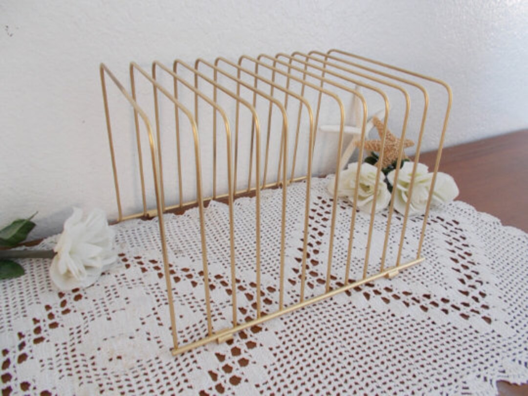 Gold Wire Desktop File Folder Storage Organizer Craft Room Business ...