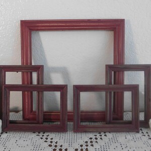 Country Barn Red Frame Set Rustic Shabby Chic Distressed Picture Photo ...