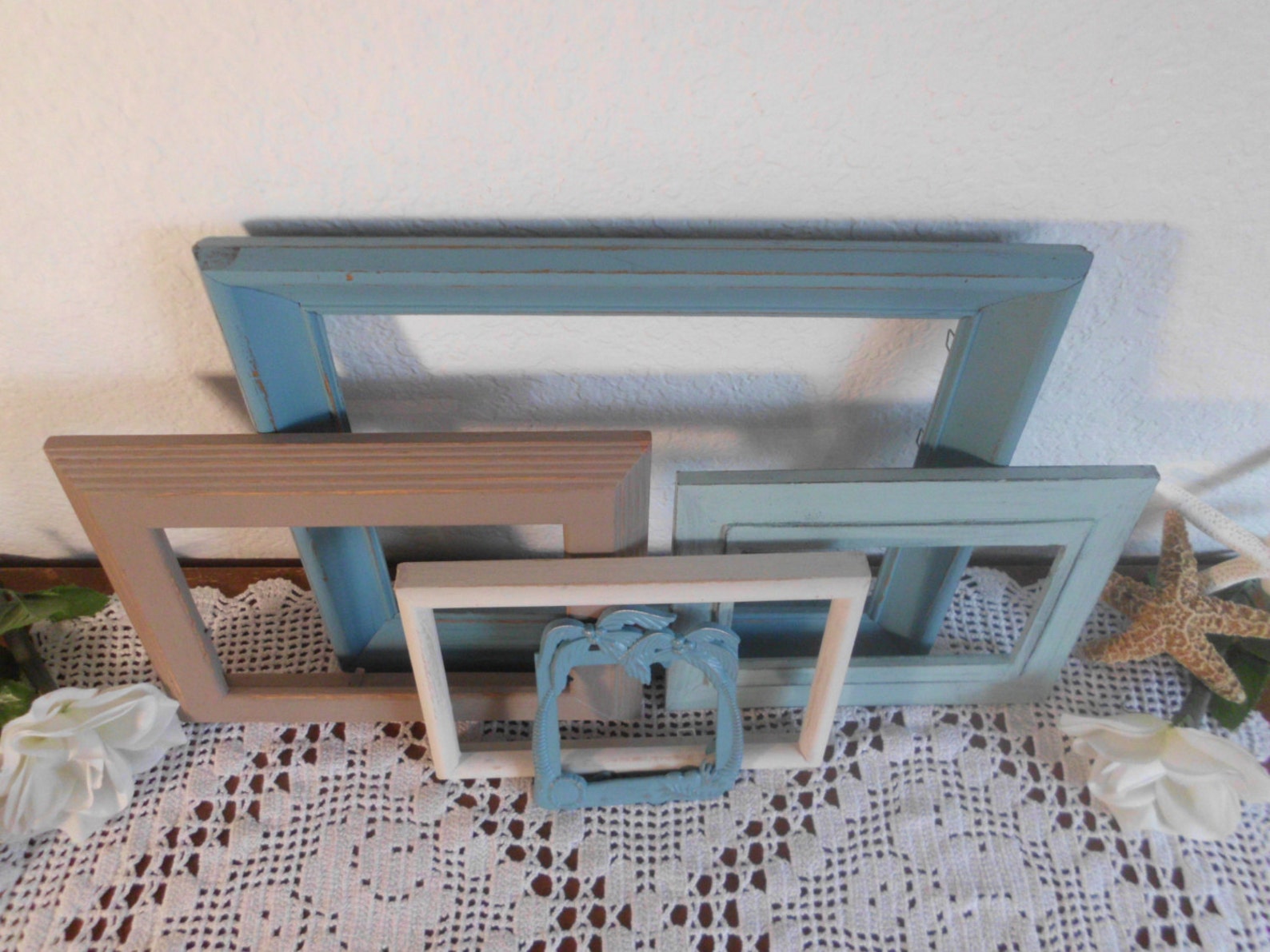 Beach Cottage Frames Shabby Chic Rustic Distressed Picture | Etsy