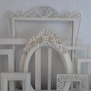 Antique off White Picture Frame Set up Cycled Vintage Photo Gallery ...