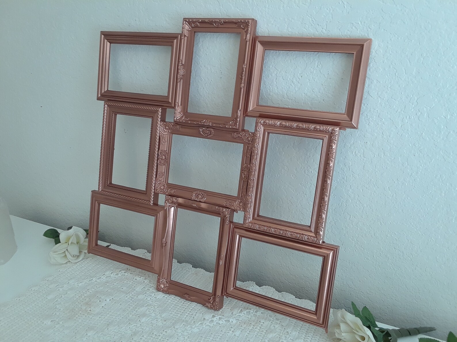 Rose Gold Wedding Seating Chart Picture Frame Collage Photo - Etsy