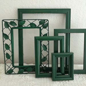 Dark Green Picture Frame Set up Cycled Vintage Rustic Shabby Chic ...