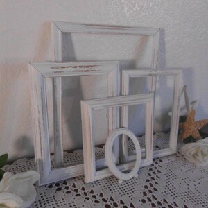 White Shabby Chic Frame Set Rustic Distressed Picture Photo Paris ...