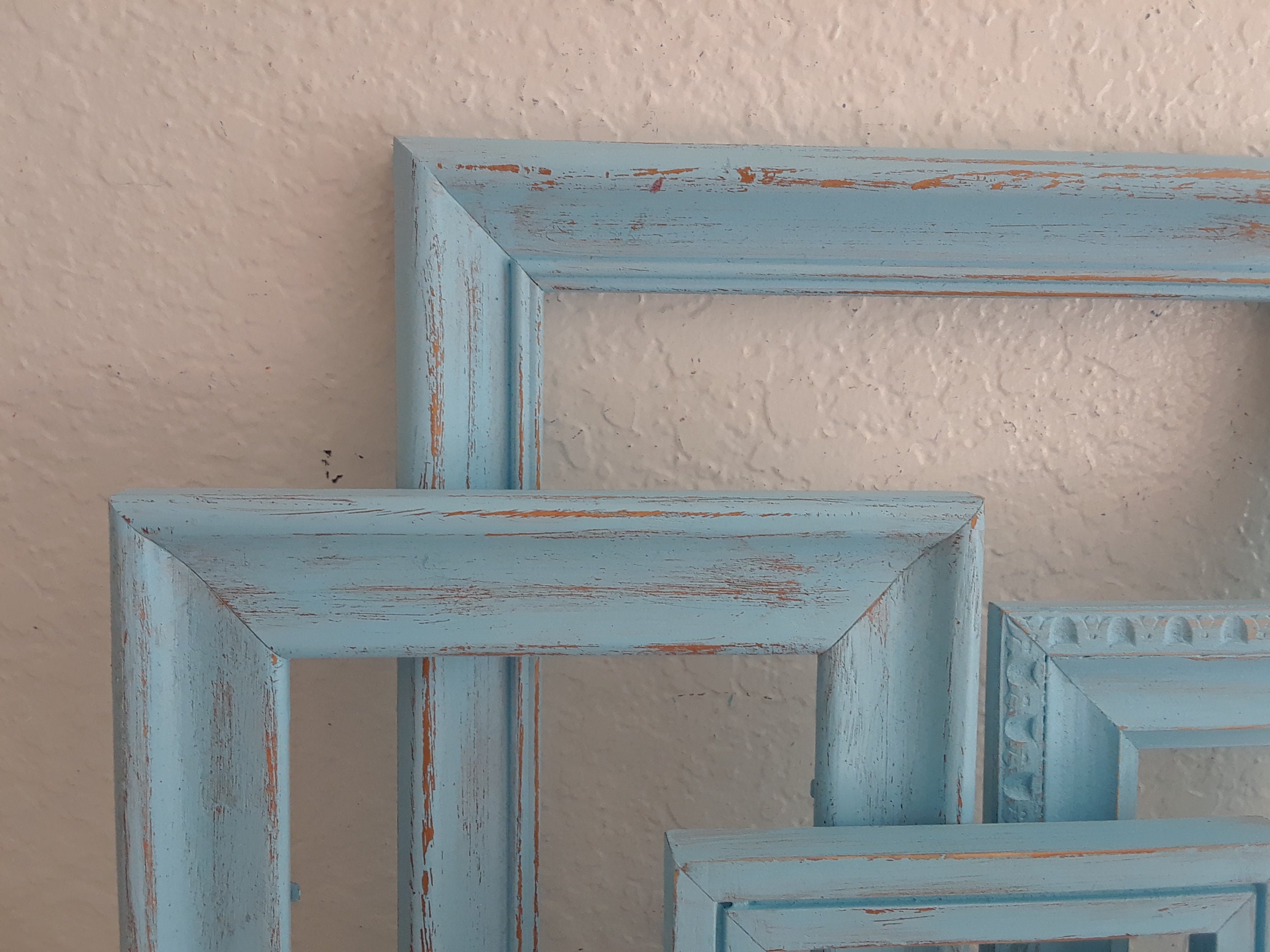 Light Blue Boat Picture Frame Set up Cycled Vintage Wood Photo | Etsy