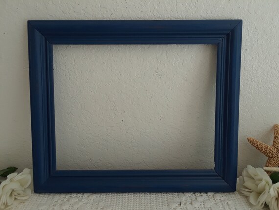 Navy Blue Picture Frame up Cycled Vintage Rustic Shabby Chic - Etsy