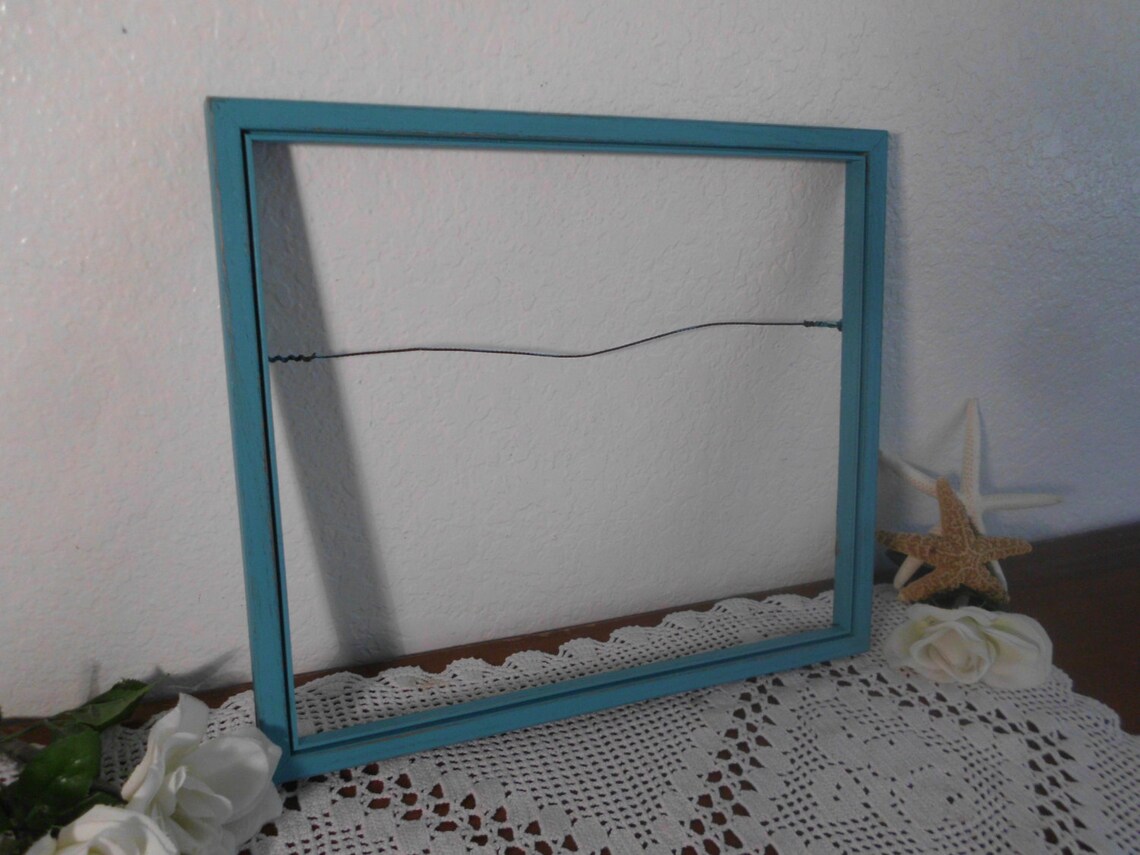 Aqua Turquoise Blue Frame 12 X 14 Shabby Chic Picture Photo Beach ...