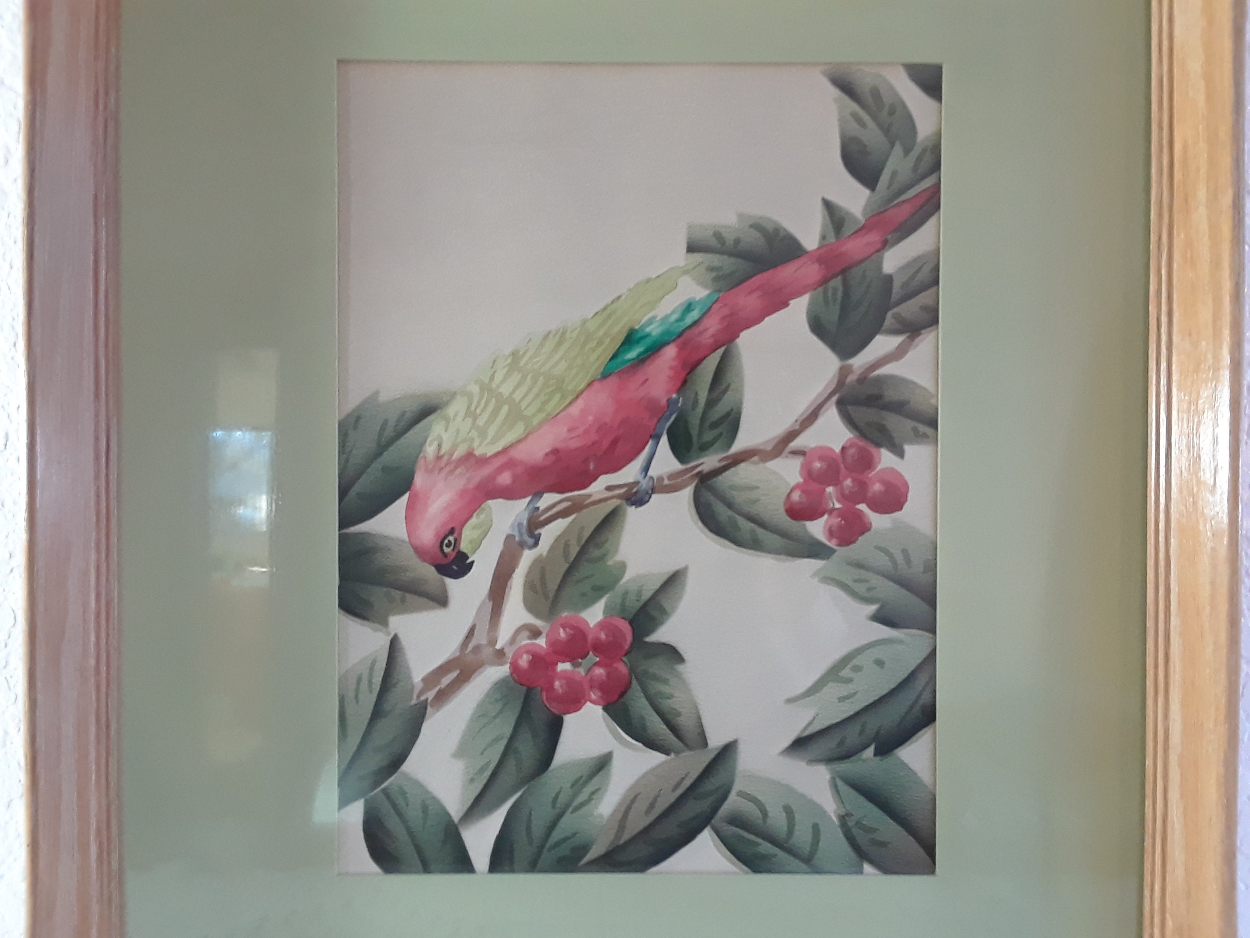 Vintage Shirrell Graves Art Deco Framed Airbrush Watercolor Painting ...