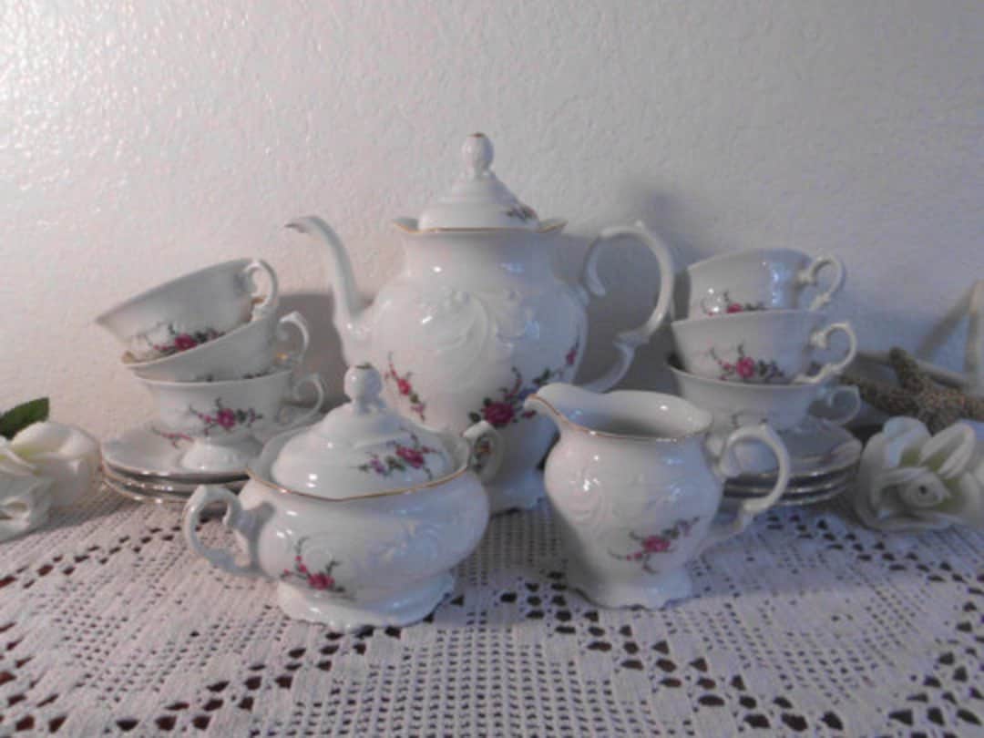 Vintage Tea Set Wawel Fine Porcelain China Collection Floral Rose ...