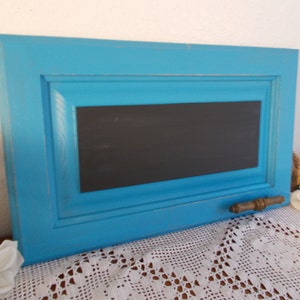Aqua Turquoise Blue Chalkboard Rustic Shabby Chic Distressed Blackboard ...