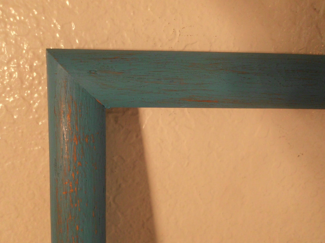 11 x 14 Turquoise Blue Wood Picture Frame Up Cycled Vintage | Etsy