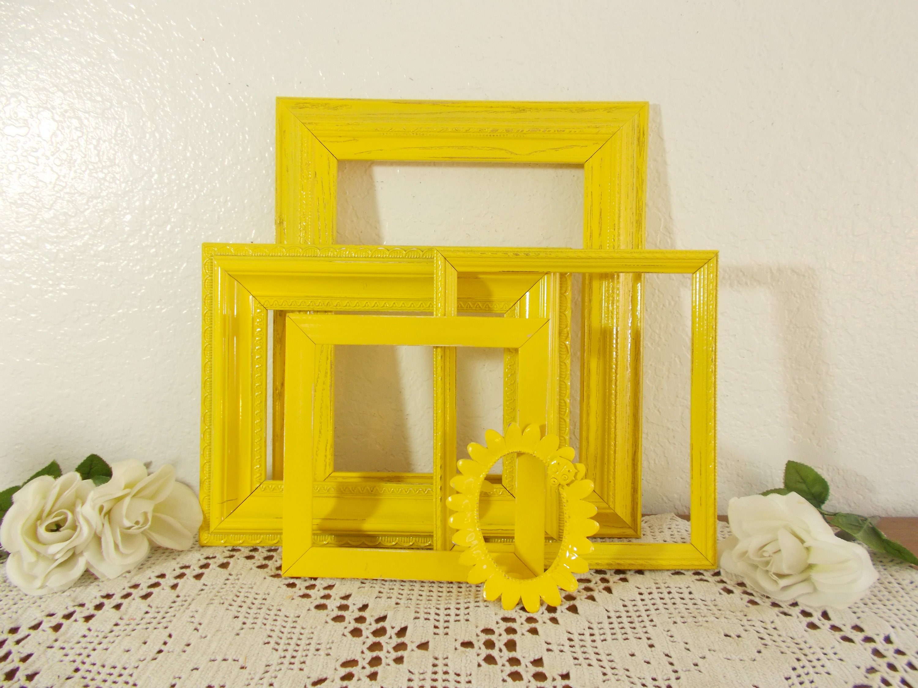 Yellow Sunflower Picture Frame Set Photo Gallery Collection | Etsy