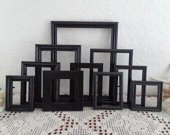 Black Picture Frame Set Rustic Distressed Photo Gallery | Etsy