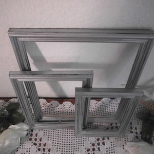 Silver Frame Set Rustic Shabby Chic Distressed Picture Photo Hollywood ...
