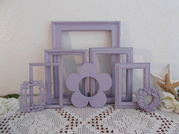 Lavender Purple Picture Frame Set Photo Gallery Collection Up | Etsy
