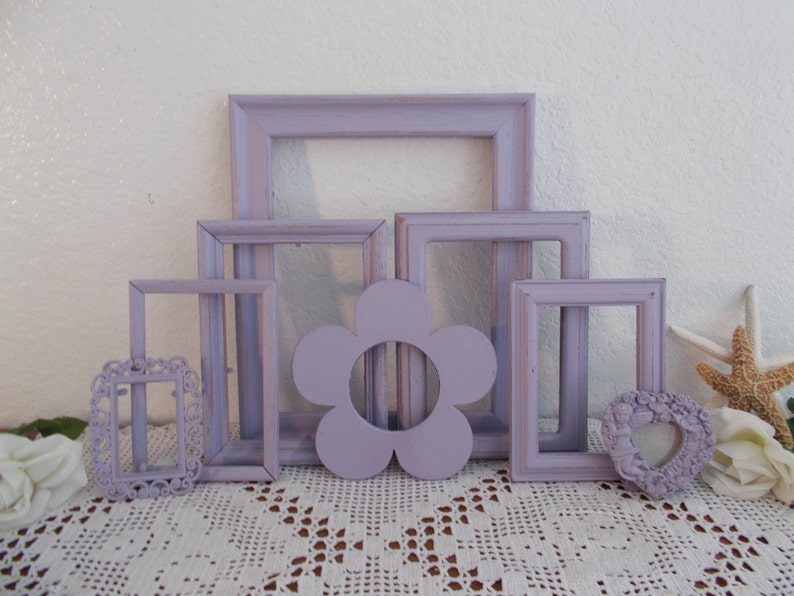 Lavender Purple Picture Frame Set Photo Gallery Collection up Cycled ...
