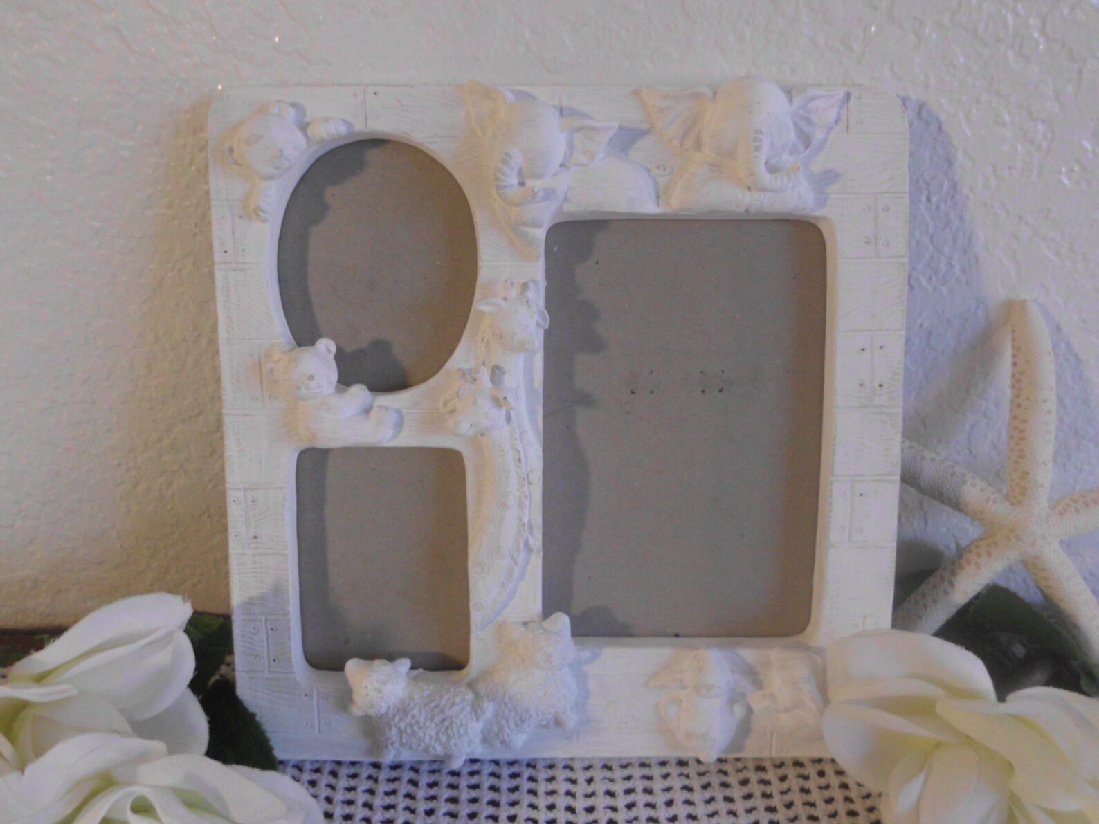 White Shabby Chic Nursery Picture Frame Beach Cottage Paris Chic French ...