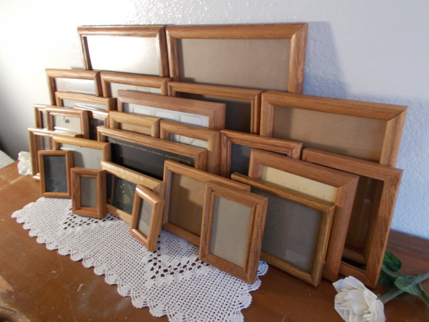 Large Vintage Wood Picture Frame Set Mid Century Photo - Etsy