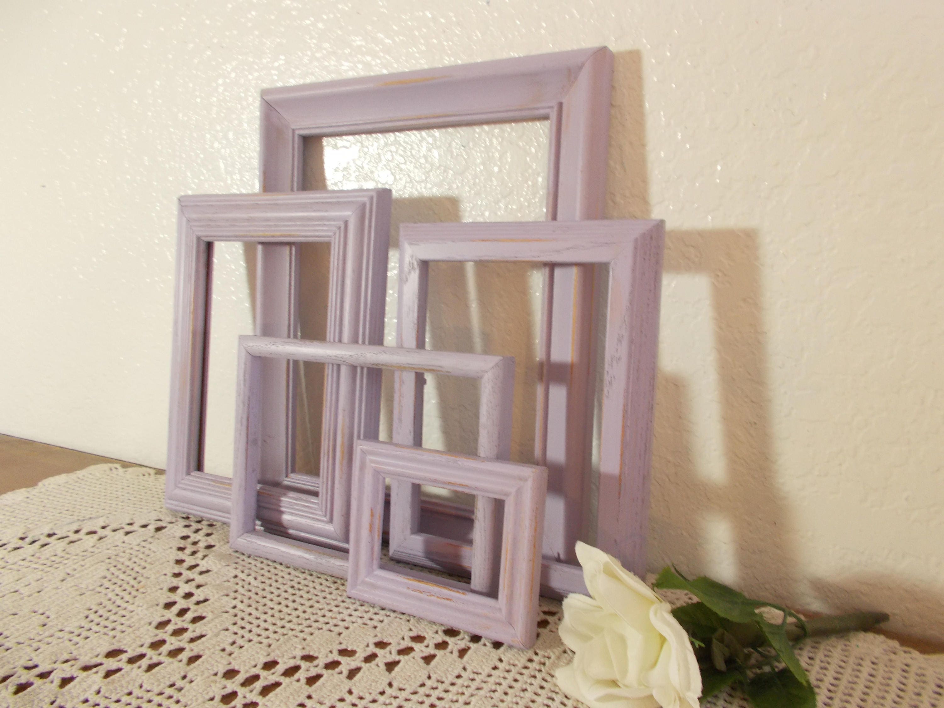 Lavender Purple Picture Frame Set Photo Gallery Collection up Cycled ...