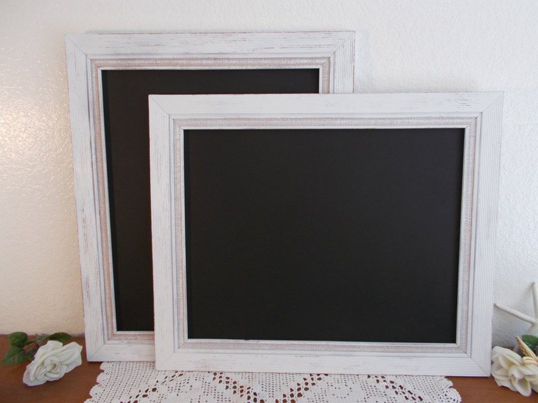 Large White Shabby Chic Chalkboard up Cycled Vintage Rustic Distressed ...