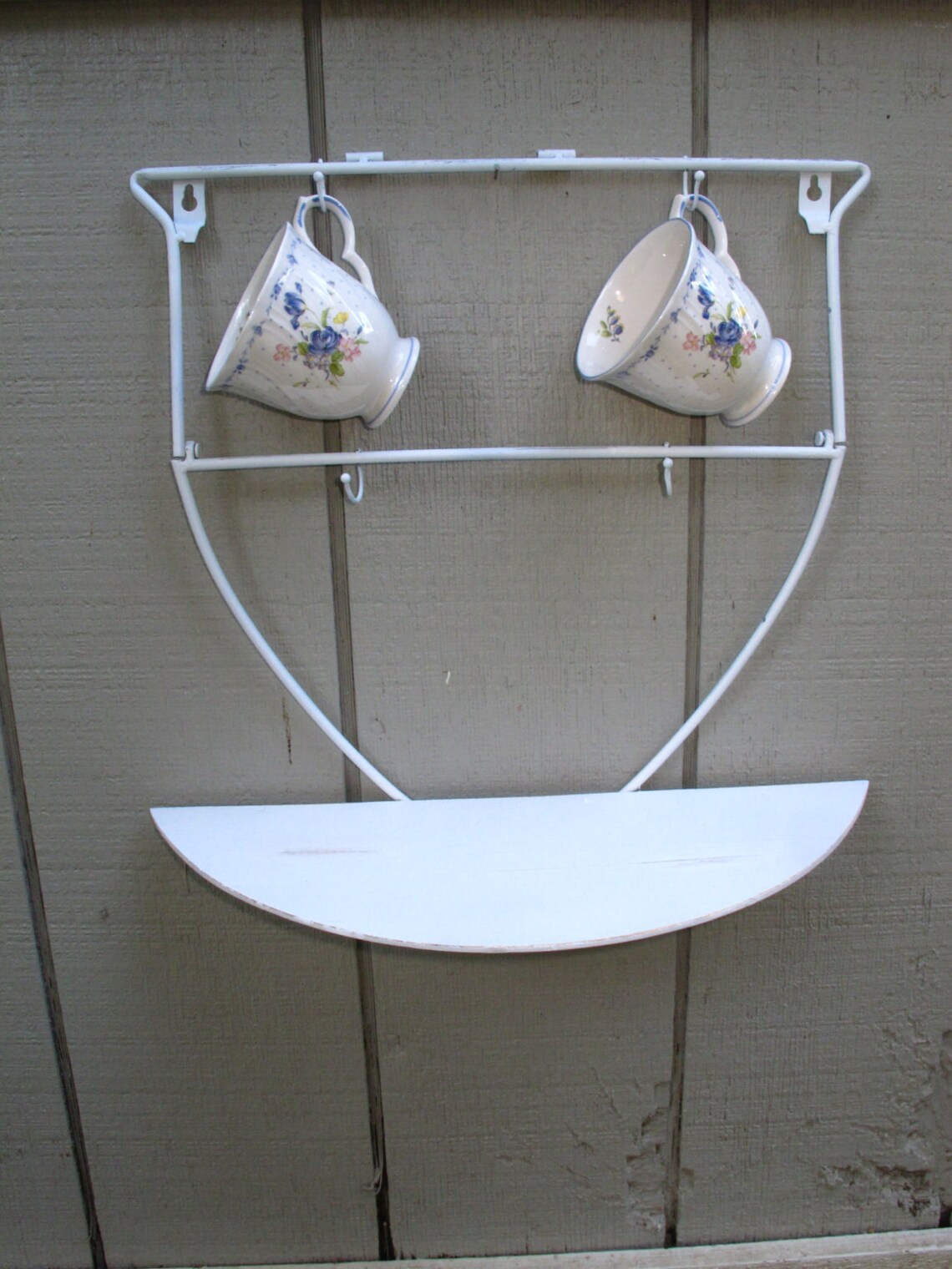 Tea Cup Display Shelf White Shabby Chic Mothers Day Birthday - Etsy