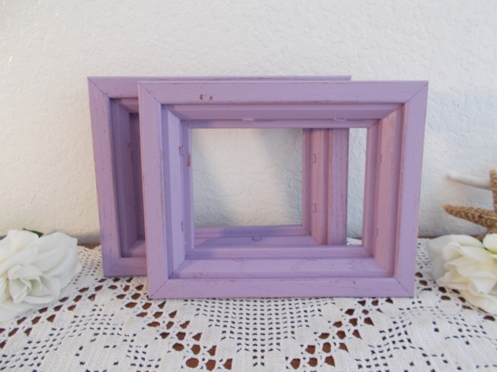 Lavender Purple Frame Set Rustic Distressed 5 X 7 Shabby Chic - Etsy