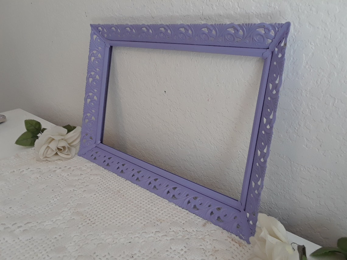 Ornate Lavender Purple Picture Frame up Cycled Vintage Rustic - Etsy