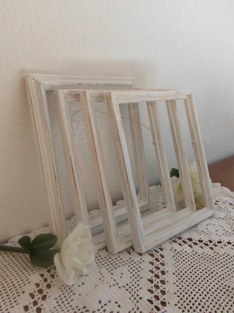 Distressed White Frame Rustic 8 X 10 Shabby Chic Wedding Decor Upcycled ...
