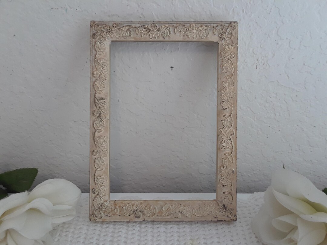 Vintage Ornate Acorn Gold & White Picture Frame 5 X 7 Photo Decoration ...