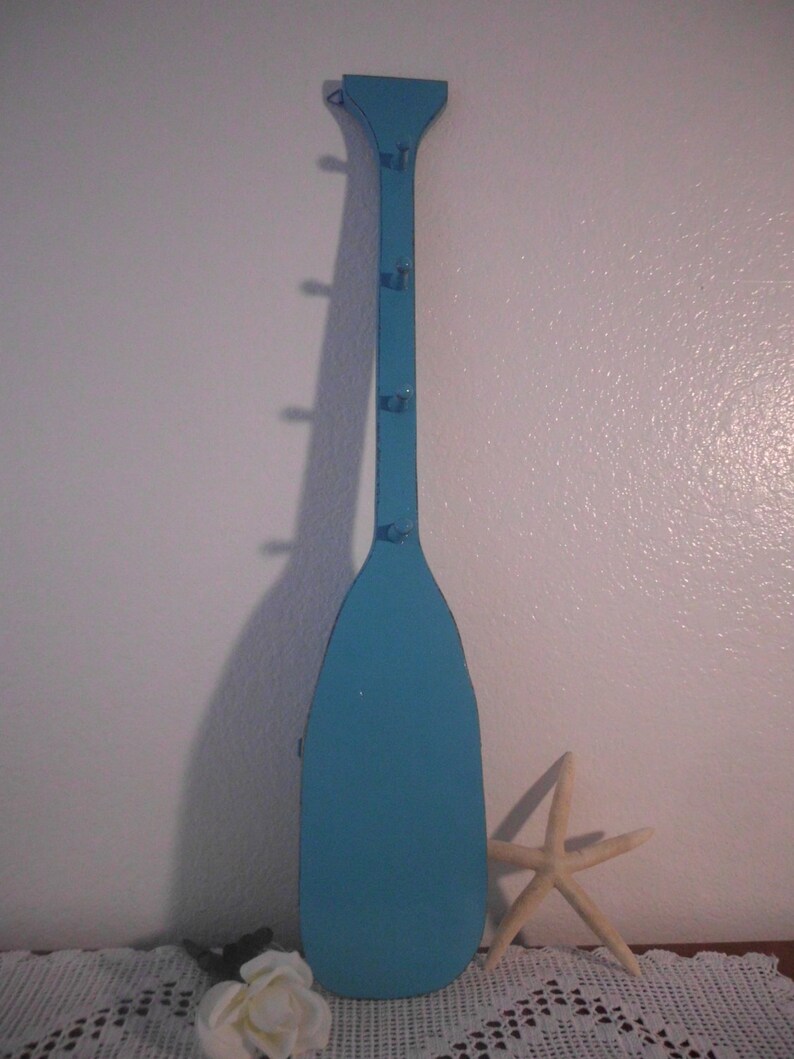 Rustic Beach House Turquoise Aqua Teal Peg Hook Boat Oar Blue | Etsy