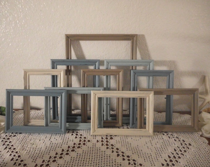 Beach Cottage Frame Set Rustic Shabby Chic Distressed Picture Photo ...