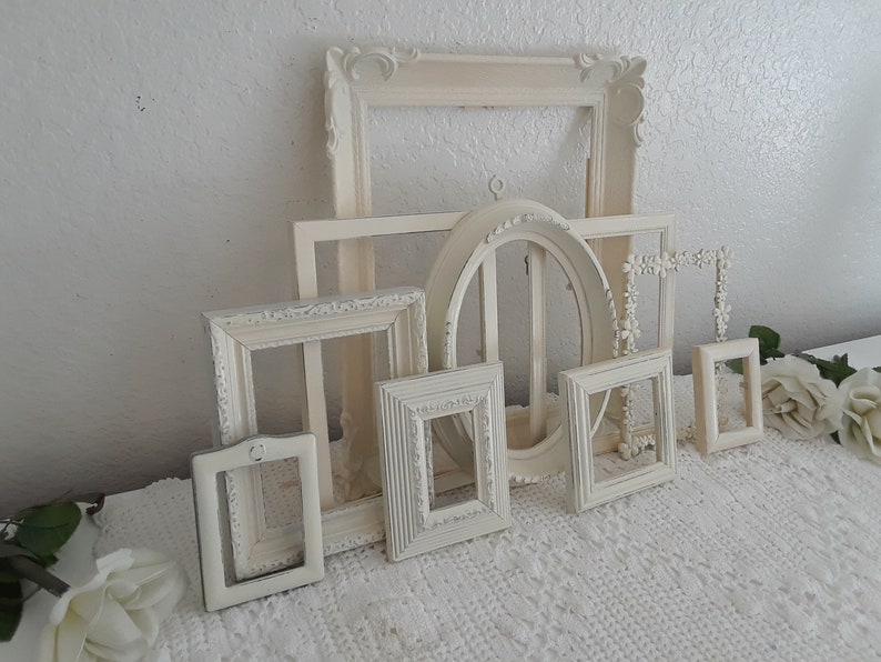 Antique off White Picture Frame Set up Cycled Vintage Photo - Etsy