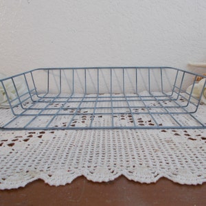 Blue Gray Paper Tray Office Desk Storage Organizer Industrial Metal ...