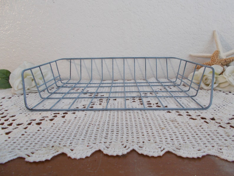 Blue Gray Paper Tray Office Desk Storage Organizer Industrial - Etsy