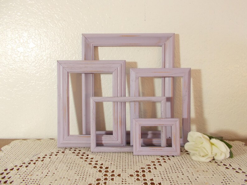 Lavender Purple Picture Frame Set Photo Gallery Collection up Cycled ...