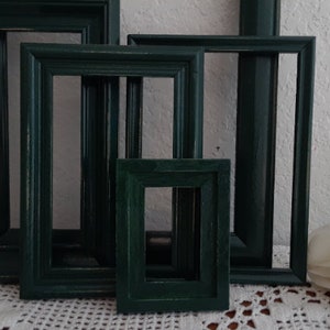 Dark Green Picture Frame Set up Cycled Vintage Rustic Shabby - Etsy